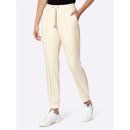 Heine Damen Schlupfhose, Natur, Gr. 38, 7/8-Hose, Material: Viskose