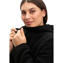 sheego Damen Kurzmantel in Boucl&eacute;-Qualit&auml;t, schwarz, Gr&ouml;&szlig;e 52