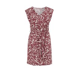 WE Fashion Kleid Damen Gr&ouml;&szlig;e 46 hellgrau / dunkelrot / wei&szlig; Sommerkleid