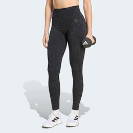 Damen Trainingstights "WORKOUT ESSENTIALS LEGGINGS, KOMPLETTE L&Auml;NGE, KNIT SNAKE"schwarz, carbon, normal, gr., Gr. XS, adidas Performance,