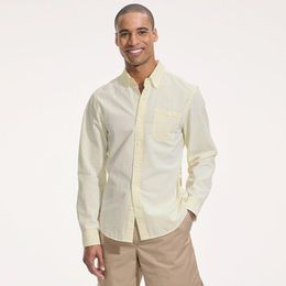 LANDS' END Seersucker-Hemd mit langen &Auml;rmeln f&uuml;r Herren, Herren, size: regular, Gelb, Baumwolle, by Lands' End