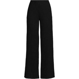 LANDS' END Crinkle-Jerseyhose mit weitem Bein f&uuml;r Damen, Damen, size: regular, Schwarz, Polyester/Viskose/Polyester-Mischung, by Lands' End