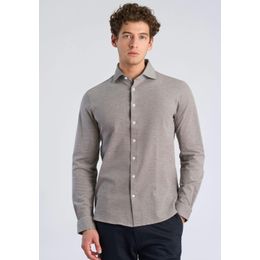 LINDBERGH Herren Businesshemd "Business-Casual-Hemd (Langarm) Relaxed Fit"braun, Gr. L, Obermaterial: 100% Baumwolle, Hemden