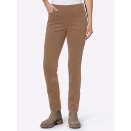 Heine Damen Cord-Hose, Braun, Gr. 44, R&ouml;hrenhosen, Material: Baumwolle