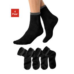 Lavana Damen Kuschelsocken, Schwarz, Gr. 35/38, Str&uuml;mpfe & Socken, Material: Baumwolle