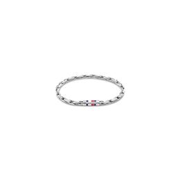 Tommy Hilfiger Herren Armband "MEN'S CHAIN", 19cm, Edelstahledelstahlfarben, wei&szlig;, rot, blau, Edelstahl, Armb&auml;nder, Emaille