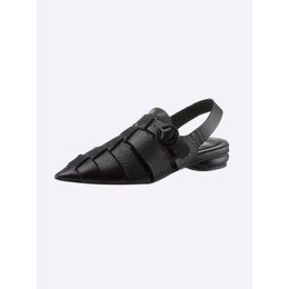 Heine Damen Sandale, Schwarz, Gr. 41, Sandalen & Sandaletten, Material: Rindsleder