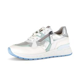 Gabor Damen Sneaker "Sneaker low", Gr. 35silber, wei&szlig;, gr&uuml;n, Schuhe
