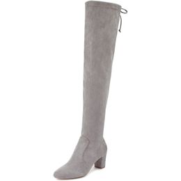 Lascana Damen Overkneestiefel, Grau, Gr. 42, Stiefel, Material: Textil