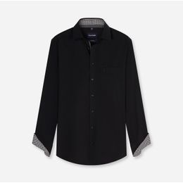 OLYMP Herren Langarmhemd "Luxor"schwarz, Gr. 43, Web, Obermaterial: 100% Baumwolle, Hemden, Businesshemd, New-Kentkragen, Modern Fit, verl&auml;ngerter Arm