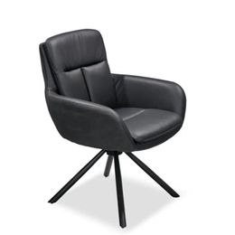 Stolkom Armlehnstuhl Amy Teilleder Schwarz 360&deg; drehbar ca. 63x89x67 cm
