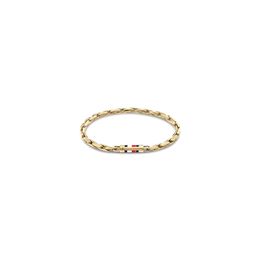 Tommy Hilfiger Herren Armband "MEN'S CHAIN", 19cm, Edelstahlgelbgoldfarben, wei&szlig;, rot, blau, Edelstahl, Armb&auml;nder, Emaille
