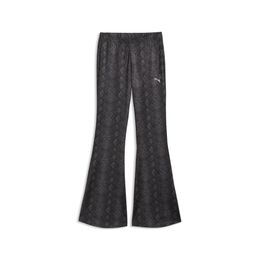 Puma Damen Sporthose "Snake Pack Slim Ausgestellte Hose mit Schlangenprint Damen", grau, Gr. M, Obermaterial: 89% Polyester, 11% Elasthan, Hosen