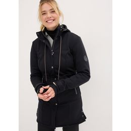 bonprix Super Stretch Softshell-Parka wasserabweisend, schwarz, Gr.50, Wasserabweisender Softshellmantel aus besonders anschmiegsamen Material, aus Softshell
