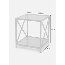bonprix Chrom Beistelltisch, silber, Gr.45x40 cm, Glanz f&uuml;r Dein Zuhause