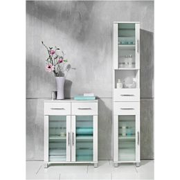 bonprix Badezimmer Hochschrank, wei&szlig;, Gr.185x34 cm, F&uuml;r mehr Ordnung im Bad sorgt der schmale Badezimmer Hochschrank "Ted".