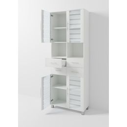 bonprix Badezimmer Hochschrank breit, wei&szlig;, Gr.185x68 cm, Hochschrank mit viel Stauraum