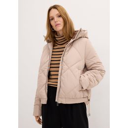bonprix Kurze Steppjacke mit Futter in Kontrastfarbe, beige, Gr.46, Warme Steppjacke mit Futter in Kontrastfarbe