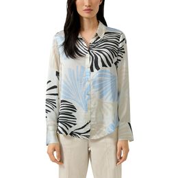 Damen Hemdbluseecru, Gr. 38, s.Oliver BLACK LABEL, bedruckt, Web, Obermaterial: 100% Viskose, Blusen, mit All-Over Print