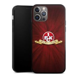 DeinDesign iPhone 12 Pro Handy Slim Case extra d&uuml;nn Silikon Handyh&uuml;lle schwarz H&uuml;lle 1. Fc Kaiserslautern Official Licensed Product Logo Silikon Slim Case