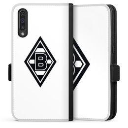 DeinDesign Galaxy A50 Handy Klapph&uuml;lle Handyh&uuml;lle aus Kunst Leder schwarz Flip Case Logo Borussia M&ouml;nchengladbach Gladbach Sideflip mit Lasche