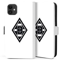 DeinDesign iPhone 11 Handy Klapph&uuml;lle Handyh&uuml;lle aus Kunst Leder wei&szlig; Flip Case Logo Borussia M&ouml;nchengladbach Gladbach Sideflip mit Lasche