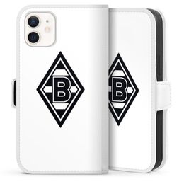 DeinDesign iPhone 12 mini Handy Klapph&uuml;lle Handyh&uuml;lle aus Kunst Leder wei&szlig; Flip Case Logo Borussia M&ouml;nchengladbach Gladbach Sideflip mit Lasche