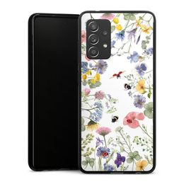 DeinDesign Galaxy A52s 5G Handy Silikon H&uuml;lle Case schwarz Handyh&uuml;lle Muster Flowers Bee