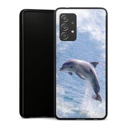 DeinDesign Galaxy A52s 5G Handy Silikon H&uuml;lle Case schwarz Handyh&uuml;lle Wale Ocean Dolphin