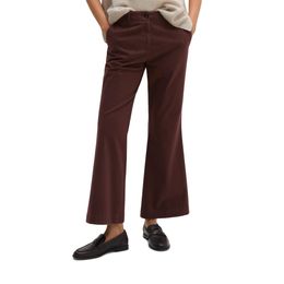 Marc O'Polo MARC O'POLO Damen 7/8-Hosebraun, Gr. 40, unifarben, Web, Obermaterial: 96% Baumwolle, 4% Elasthan, Hosen, aus Baumwoll-Stretch-Satin, Flared Fit