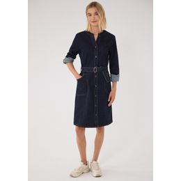 Damen Jeanskleidrinsed soft washed, Gr. 38, STREET ONE STUDIO, unifarben, Web, 72% Baumwolle, 27% Polyester, 1% Elasthan, Kleider, mit Knopfleiste