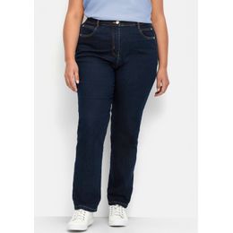 sheego Gro&szlig;e Gr&ouml;&szlig;en 5-Pocket-Jeans mit seitlichem Dehnbund, dark blue, Gr&ouml;&szlig;e 22 - Damen