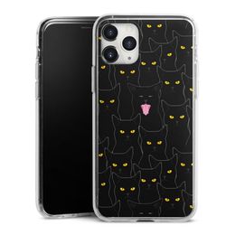 DeinDesign iPhone 11 Pro Max Handy Silikon H&uuml;lle Case transparent Handyh&uuml;lle Muster Eye Cat Silikon Case