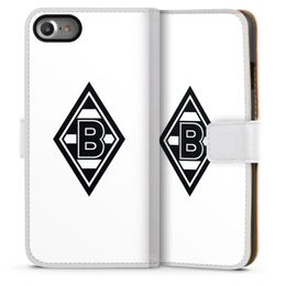 DeinDesign iPhone SE (2020) Handy Klapph&uuml;lle Handyh&uuml;lle aus Kunst Leder wei&szlig; Flip Case Logo Borussia M&ouml;nchengladbach Gladbach Sideflip mit Lasche