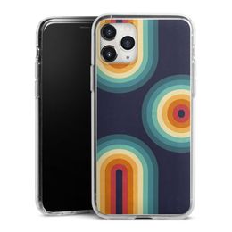 DeinDesign iPhone 11 Pro Max Handy Silikon H&uuml;lle Case transparent Handyh&uuml;lle Retro Colourful Rainbow Silikon Case