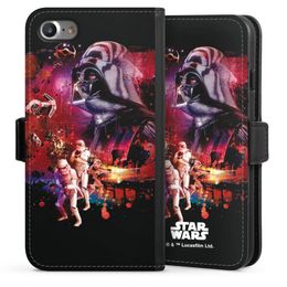 DeinDesign iPhone 8 Handy Klapph&uuml;lle Handyh&uuml;lle aus Kunst Leder schwarz Flip Case Merchandise Star Wars Darth Vader Sideflip mit Lasche