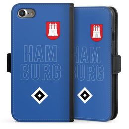 DeinDesign iPhone 8 Handy Klapph&uuml;lle Handyh&uuml;lle aus Kunst Leder schwarz Flip Case Hamburger Sv Hamburg Official Licensed Product Sideflip mit Lasche