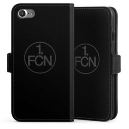 DeinDesign iPhone SE (2022) Handy Klapph&uuml;lle Handyh&uuml;lle aus Kunst Leder schwarz Flip Case 1. Fc N&uuml;rnberg Logo 1. Fcn Sideflip mit Lasche