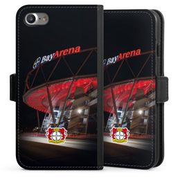 DeinDesign iPhone 8 Handy Klapph&uuml;lle Handyh&uuml;lle aus Kunst Leder schwarz Flip Case Official Licensed Product Bayer 04 Leverkusen Stadium Sideflip mit Lasche