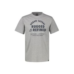 Lerros Herren Rundhalsshirt "Baumwoll-T-Shirt mit l&auml;ssigem Logo-Print in gro&szlig;en Gr&ouml;&szlig;en", grau, Gr. 6XL, 100% Baumwolle, Shirts