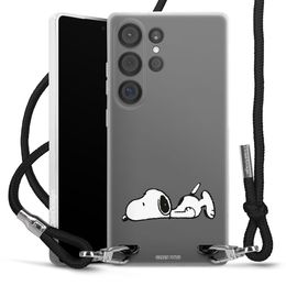 DeinDesign Galaxy S25 Ultra Handy Carry Case H&uuml;lle mit Band Handykette zum Umh&auml;ngen schwarz Official Licensed Product Snoopy Peanuts Carry Case