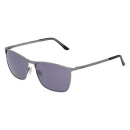 Jaguar J 7367 | Unisex-Sonnenbrille | Fassung: Vollrand, Quadratisch, Metall, Silber Gun | Glasfarbe: Violett