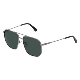 Polaroid PLD 4141/G/S/X | Herren-Sonnenbrille | Fassung: Vollrand, Pilot, Metall, Gun Gl&auml;nzend | Glasfarbe: Gr&uuml;n