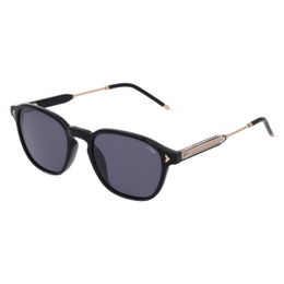 Lozza SL4313 | Unisex-Sonnenbrille | Fassung: Vollrand, Panto, Acetat, Schwarz Gl&auml;nzend | Glasfarbe: Grau