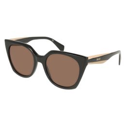 Liu Jo LJ813S | Unisex-Sonnenbrille | Fassung: Vollrand, Quadratisch, Acetat, Schwarz | Glasfarbe: Braun einfarbig