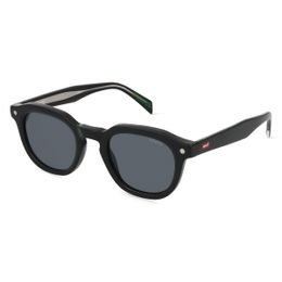 Levi's Levi&rsquo;s LV 5052/S | Unisex-Sonnenbrille | Fassung: Vollrand, Panto, Acetat, Schwarz | Glasfarbe: Grau