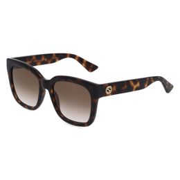 Gucci GG 1338S | Damen-Sonnenbrille | Fassung: Vollrand, Cat Eye, Kunststoff, Havanna | Glasfarbe: Braun Verlaufend