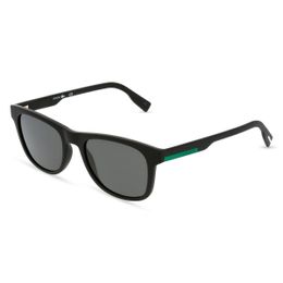 Lacoste L969S | Herren-Sonnenbrille | Fassung: Vollrand, Quadratisch, Kunststoff, Schwarz Matt | Glasfarbe: Grau