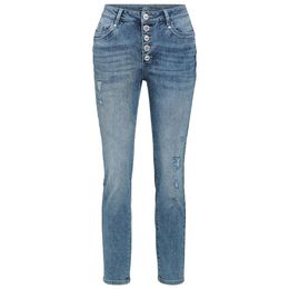 Gina Benotti Damen Slim-Jeans mit offener Knopfleiste