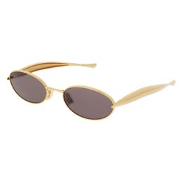 Bottega Veneta BV1386S | Unisex-Sonnenbrille | Fassung: Vollrand, Rund, Metall, Gold | Glasfarbe: Grau